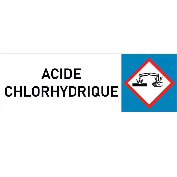 "Plaque Danger Acide Chlorhydrique – Protection GHS05"