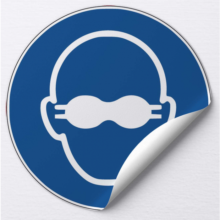 Autocollant rond protection oculaire opaque obligatoire