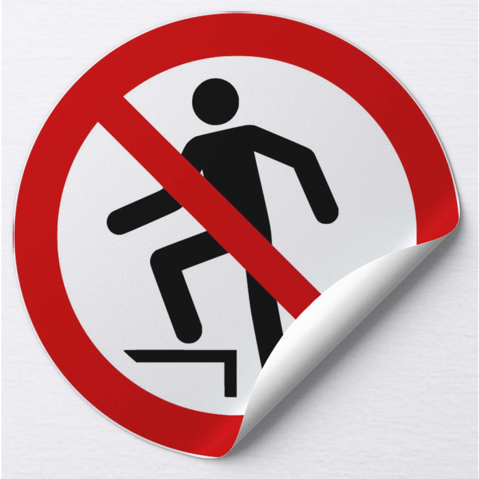 Autocollant rond Interdiction de marcher sur la surface
