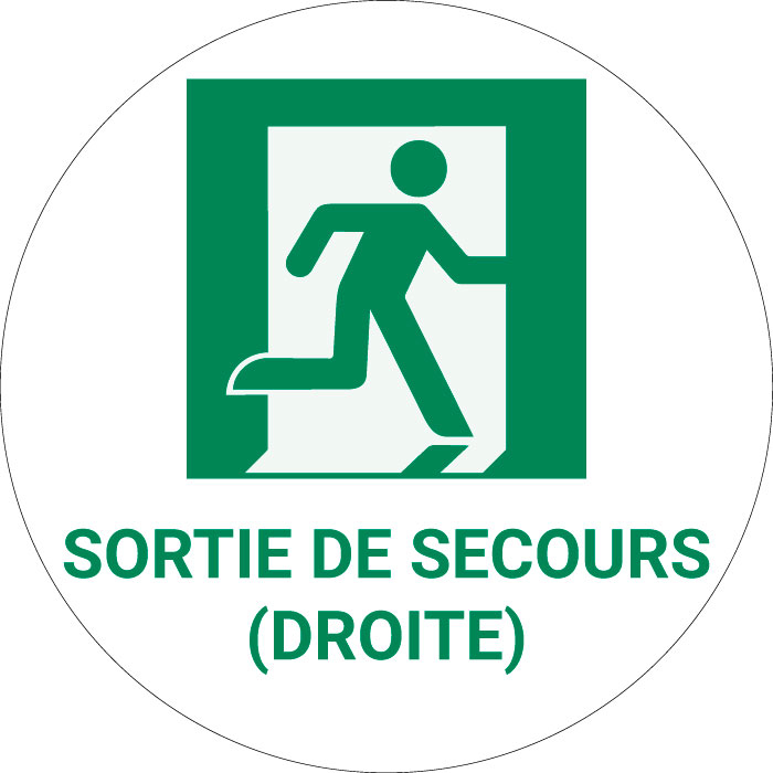 Panneau pictogramme Sortie de secours droite