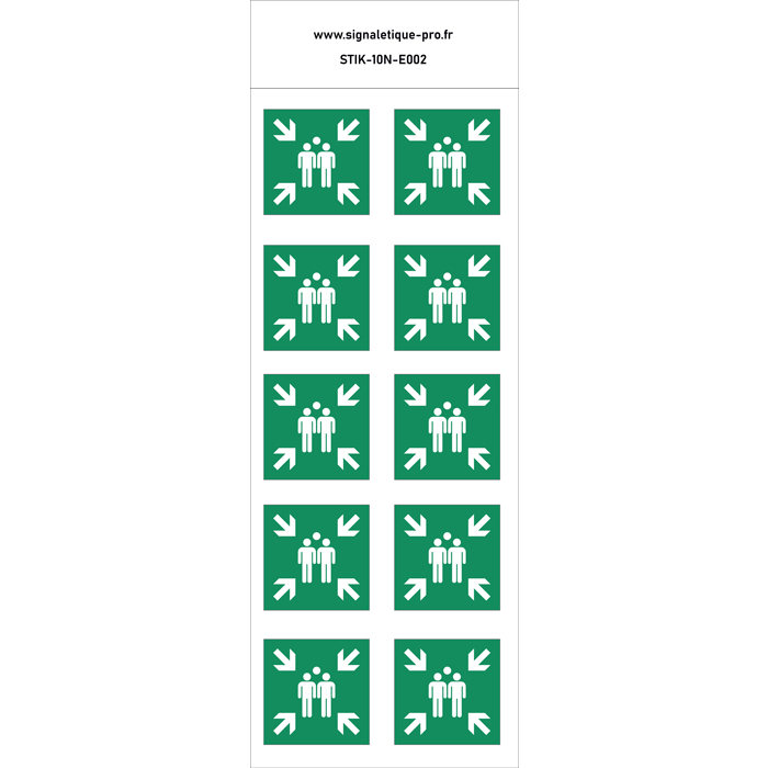 Autocollants Point de rassemblement après évacuation - E007 norme iso ...