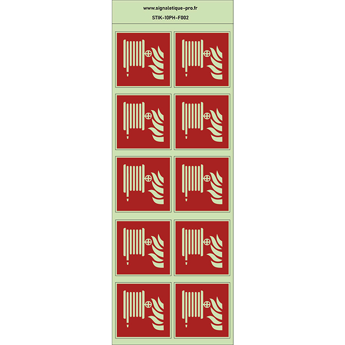 Autocollants robinet d'incendie armé-lance incendie photoluminescent ...