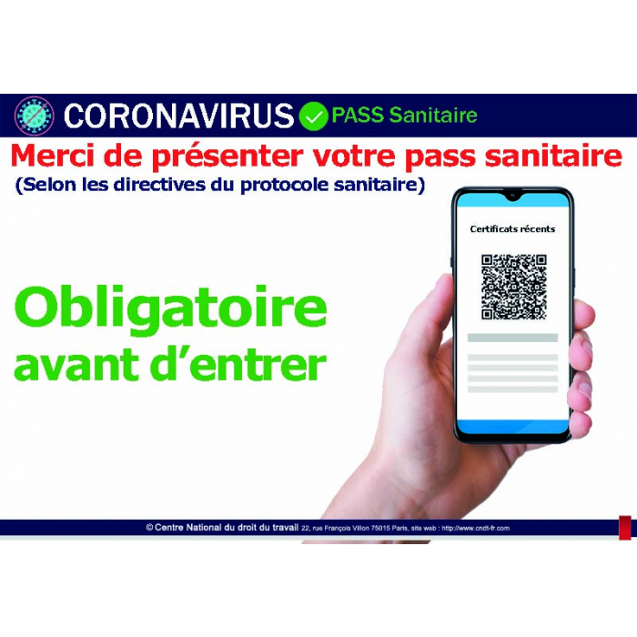 Présentation Pass Sanitaire Obligatoire Affichage Signalétique