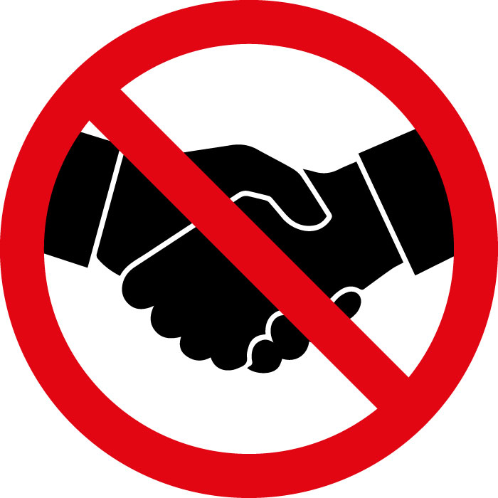 Pictogramme Défense de se serrer la main