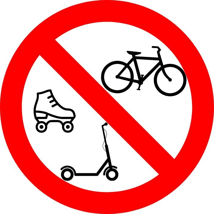"Panneau Interdiction Vélo/Roller/Trottinette - Sécurité"