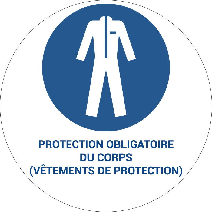 Panneau pictogramme Protection obligatoire du corps (vêtements de ...