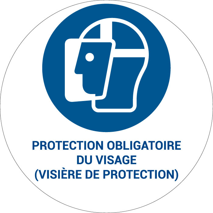 Panneau pictogramme Protection obligatoire du visage (visière de ...