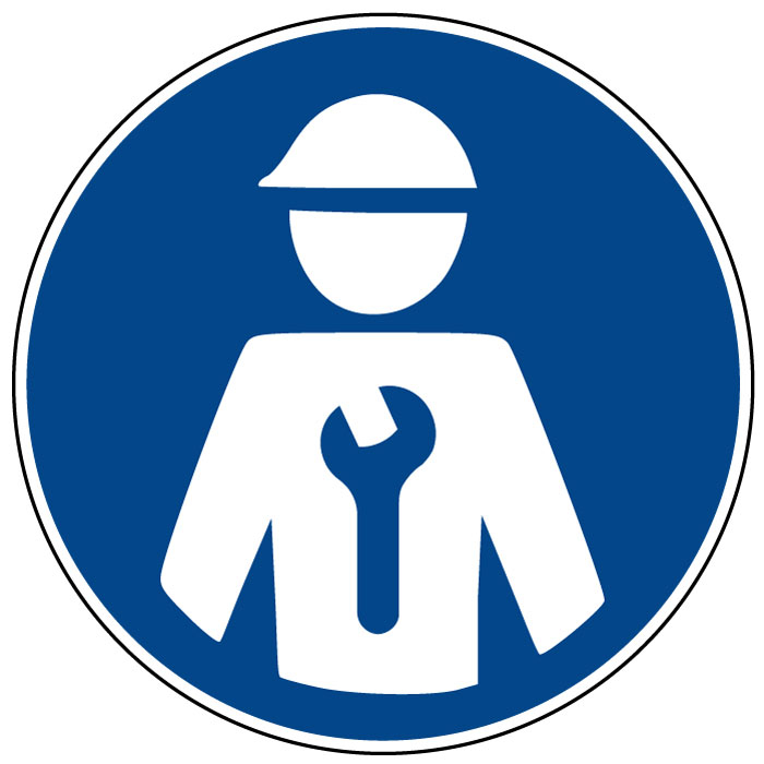 Pictogramme obligation Intervention d'un technicien Mécanique obligatoire