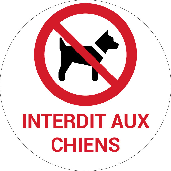 Panneau pictogramme Interdit aux chiens