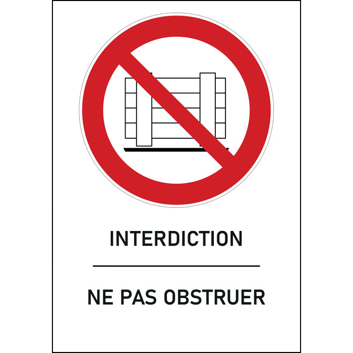 pictogramme ne pas obstruer