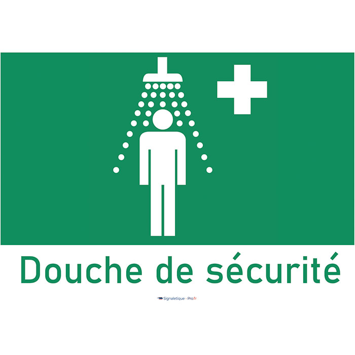 Pictogramme Douche de Sécurité ISO 7010 – E012 avec Texte