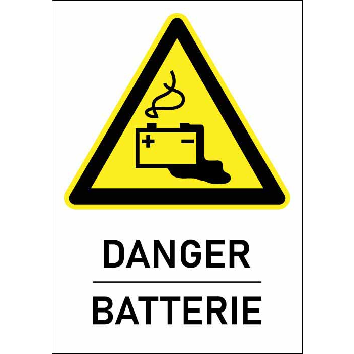 Panneau Danger batterie format A