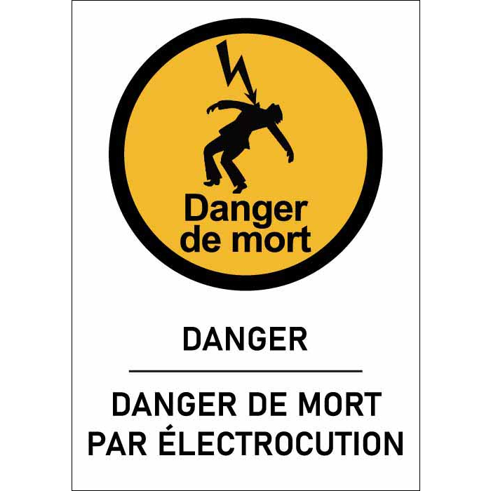 Panneau Danger De Mort Par électrocution 2 Format A