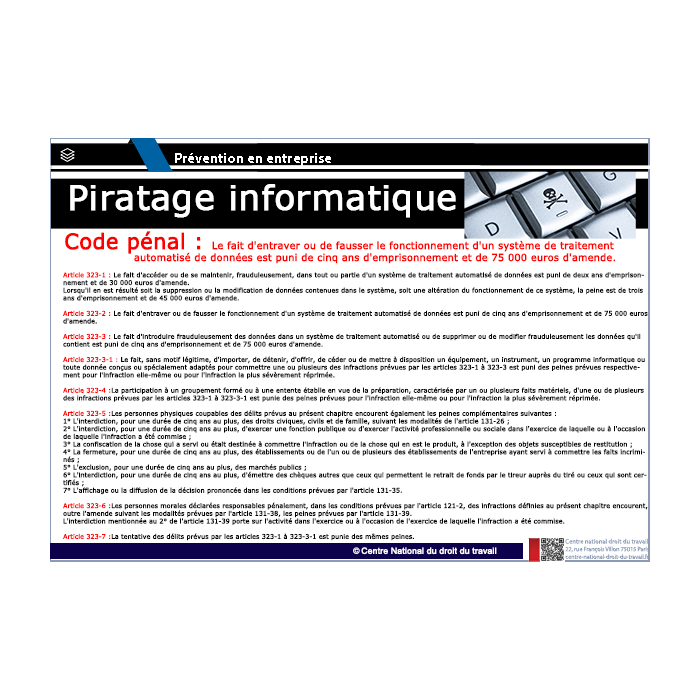 Affichage piratage Informatique