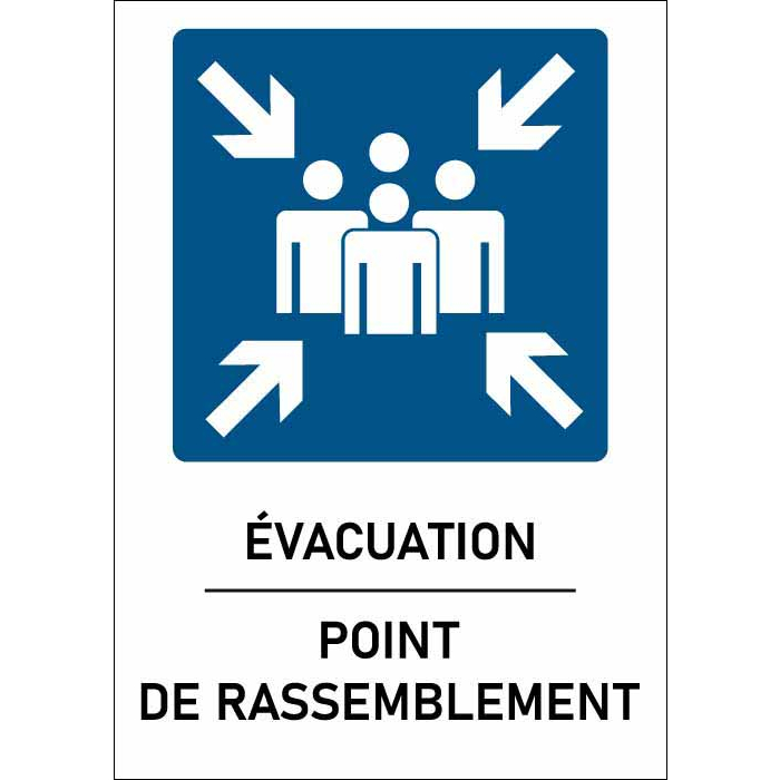 Panneau Point de rassemblement format A bleu