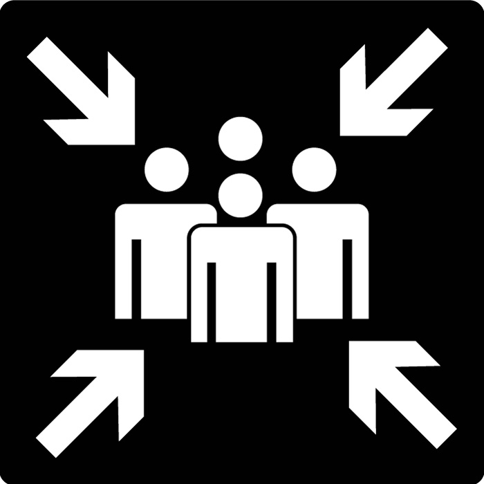 Pictogramme Point de rassemblement noir