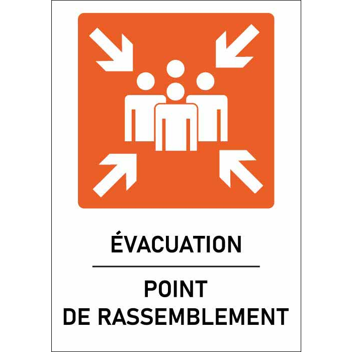 Panneau Point de rassemblement format A orange