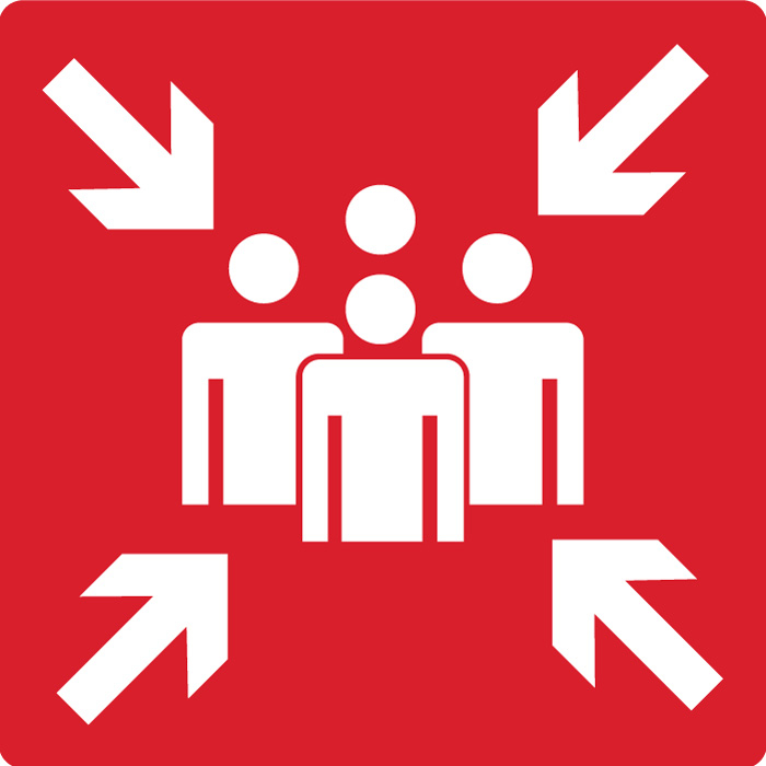 Pictogramme Point de rassemblement rouge