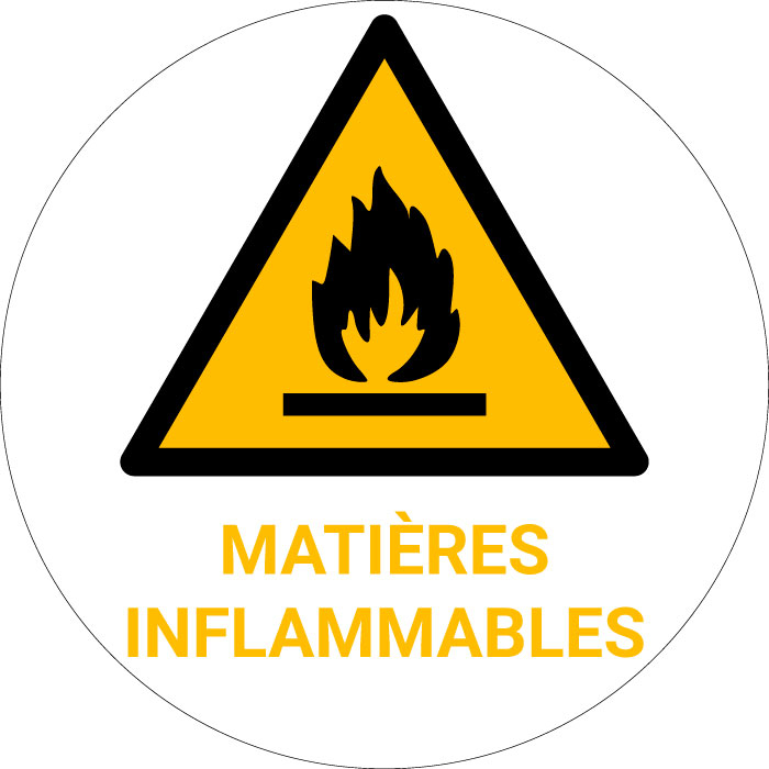 Panneau pictogramme Matières inflammables