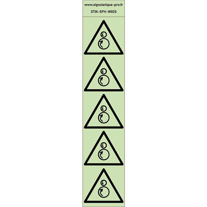 Autocollants photoluminescents Rouleaux contrarotatifs - W025 norme iso ...