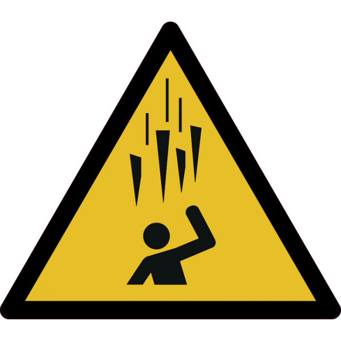 Pictogramme danger pointes de glace en chute