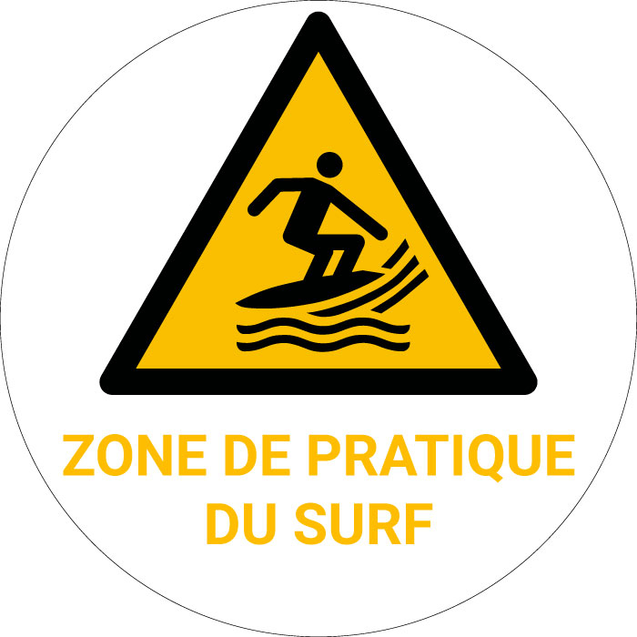 Panneau pictogramme Zone de pratique du surf