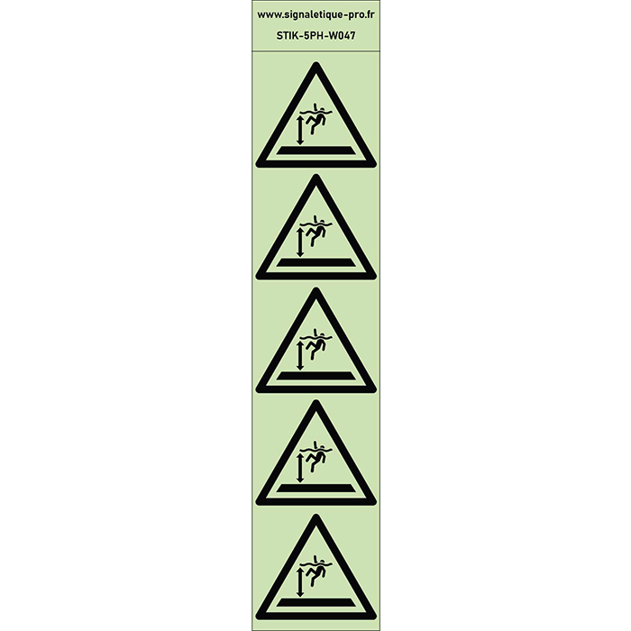 Autocollants photoluminescents Eaux profondes - W047 norme iso 7010 ...