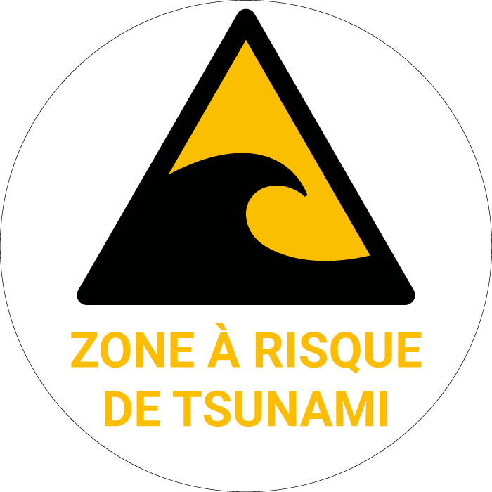 Panneau pictogramme Zone à risque de tsunami
