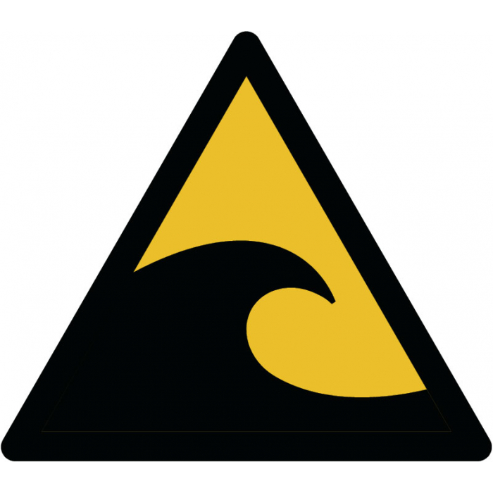 Pictogramme danger zone à risque de tsunami