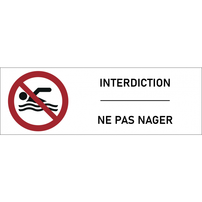 panneau Ne pas nager- format rectangle