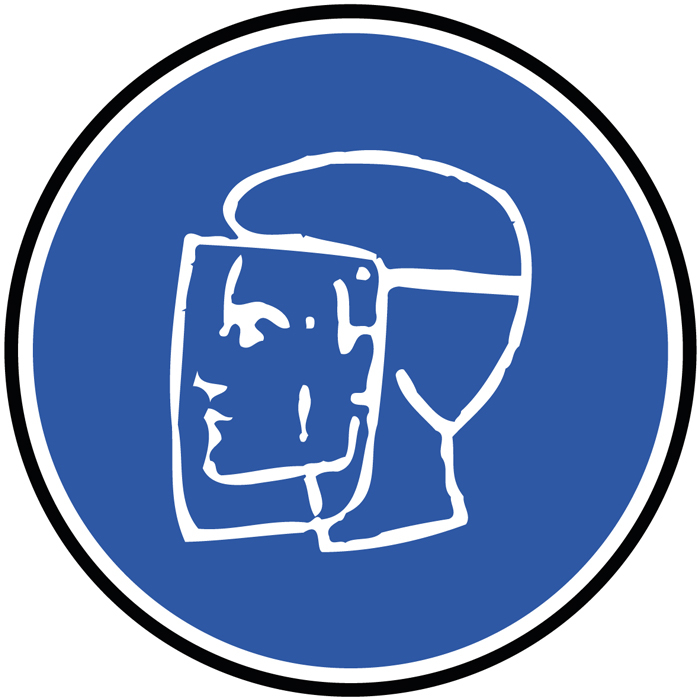 Panneau signalétique Protection obligatoire du visage (visière de ...
