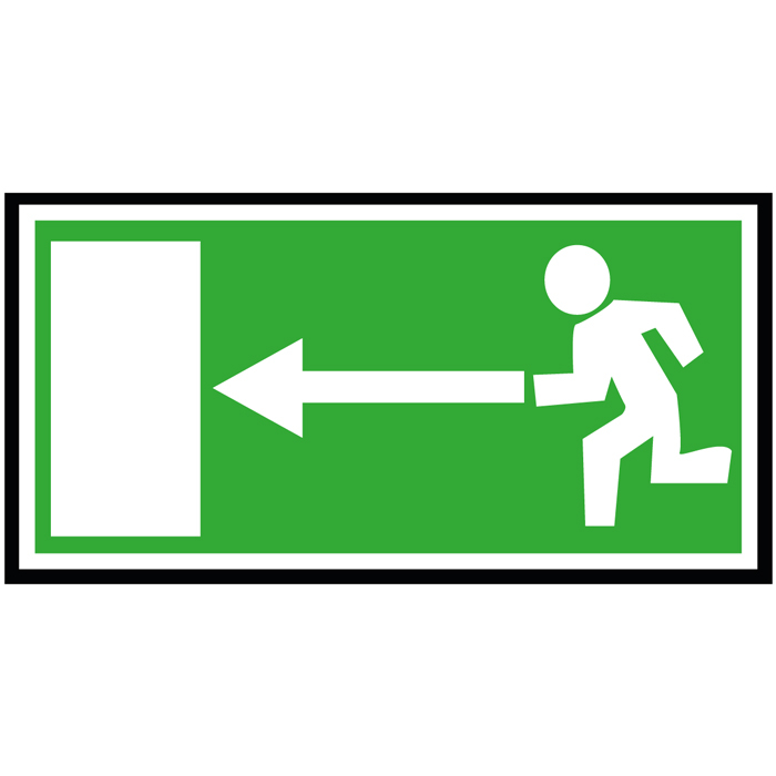 Pictogramme Sortie de secours vers la gauche