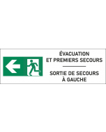panneau de signalisation Sortie de secours à gauche